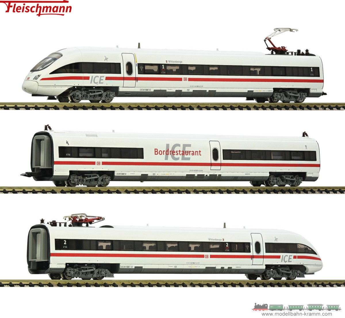 Modellbahn-Kramm: Fleischmann 7760006 N analog 3-tlg. Set: Elektrischer ICE-Triebwagenzug BR 411 ...