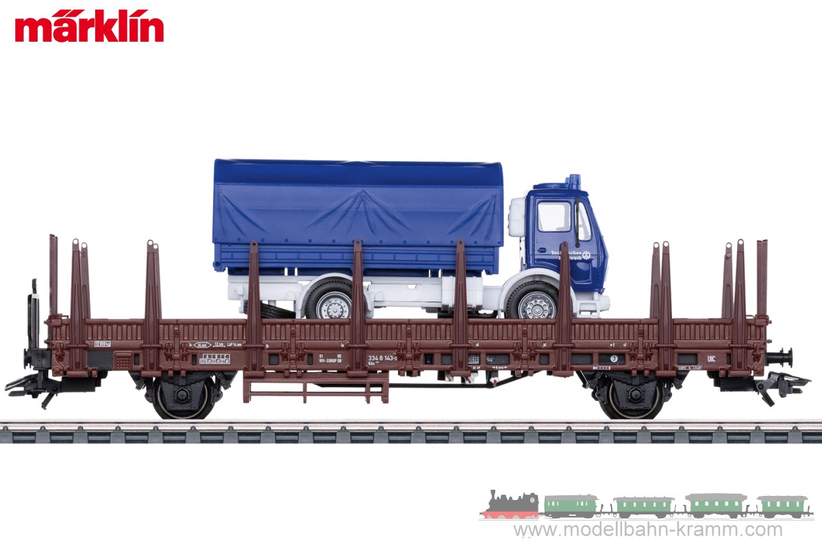 Modellbahn-Kramm: Märklin 45059 H0 Rungenwagen Kbs +THW LKW DBAG, nur ...