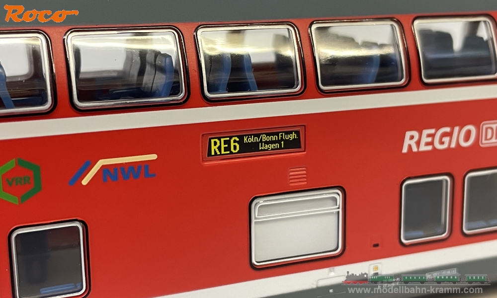 Modellbahn-Kramm: Roco 74146 H0 DC 3-tlg. Set: Doppelstockwagen, DB AG, NRW RE-6,, nur 326,60