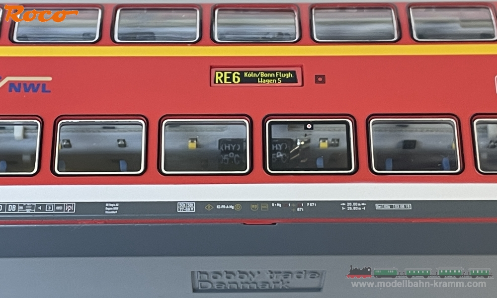 Modellbahn-Kramm: Roco 74146 H0 DC 3-tlg. Set: Doppelstockwagen, DB AG, NRW RE-6,, nur 326,60