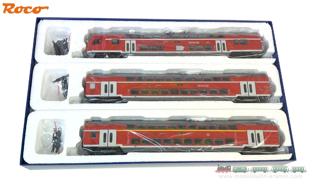 Modellbahn-Kramm: Roco 74146 H0 DC 3-tlg. Set: Doppelstockwagen, DB AG, NRW RE-6,, nur 326,60