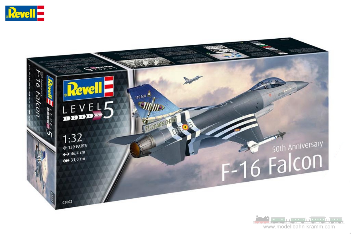 Modellbahn-Kramm: Revell 03802 1:32 model kit 50th Anniverary F-16 ...
